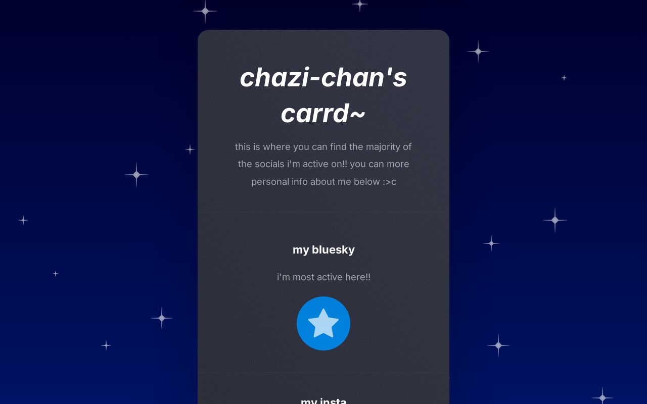chazi's card